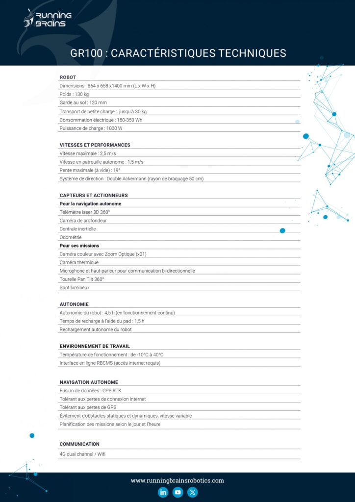 Téléchargez la fiche technique du robot GR100 • Running Brains Robotics